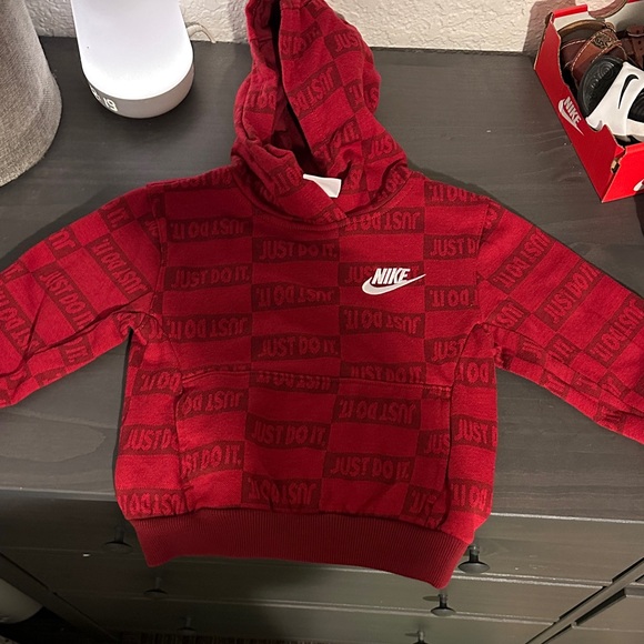 Nike | Shirts & Tops | Nike Kids Just Do It Red Hoodie | Poshmark